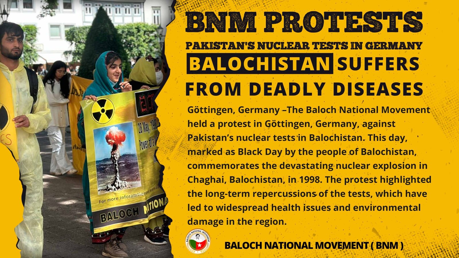 BNM Protests Pakistan’s Nuclear Tests in Germany: Balochistan Suffers ...